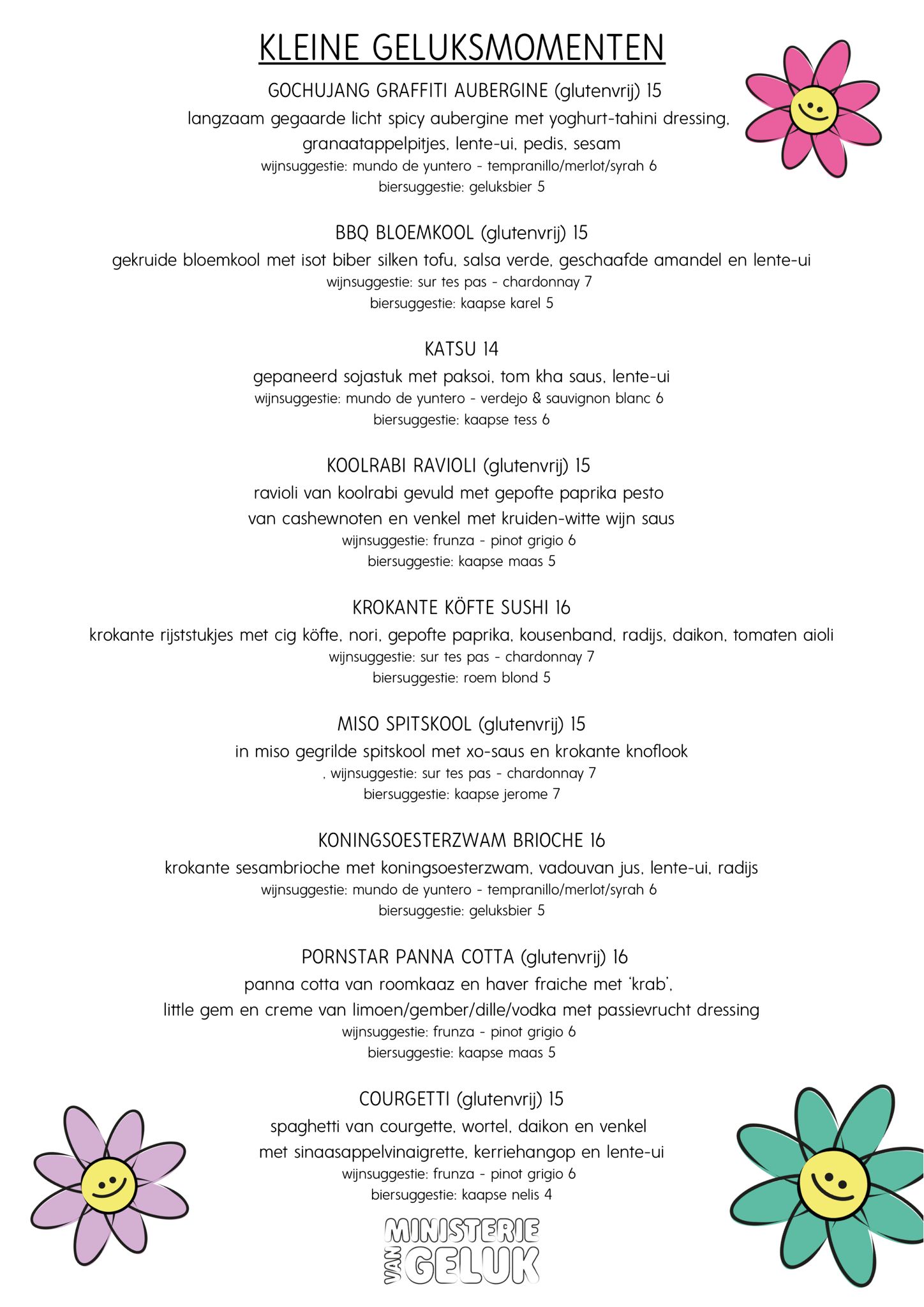 Menu | Ministerie van Geluk